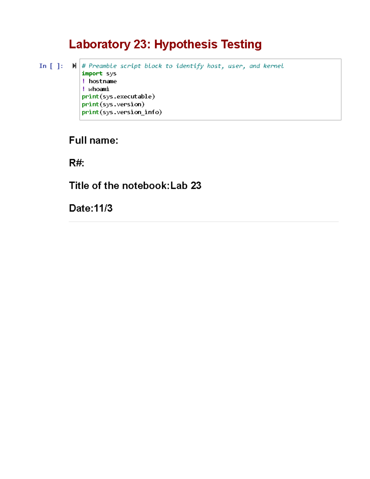 Lab23 - Jupyter Notebook - Laboratory 23: Hypothesis Testing In ...