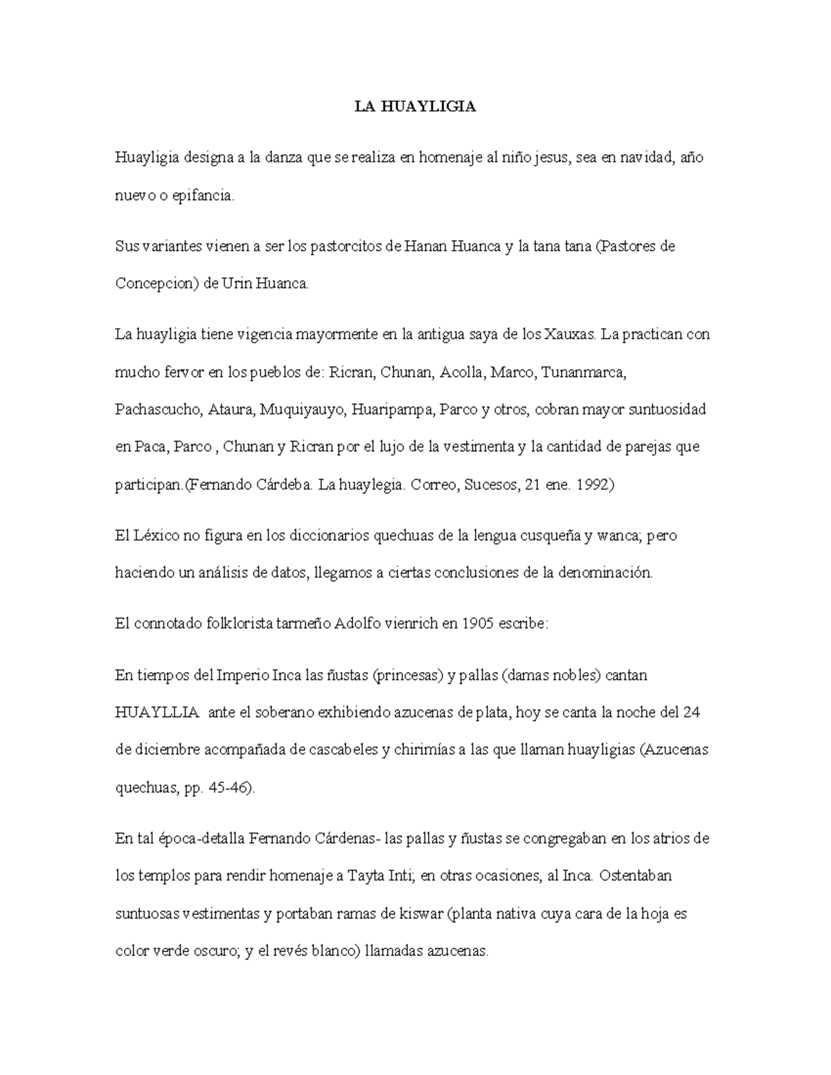 LA Huayligia-Ricran - sssssssssssss - LA HUAYLIGIA Huayligia designa a ...