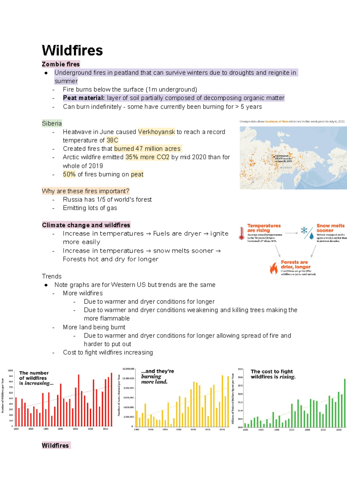 Wildfires lecture notes - Wildfires Zombie fires Underground fires in ...
