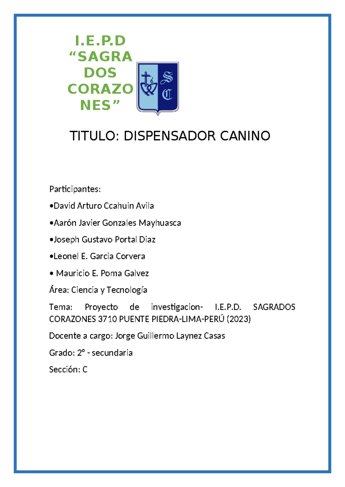 Marco Teórico- Dispensador Canino CYT - TITULO: DISPENSADOR CANINO ...