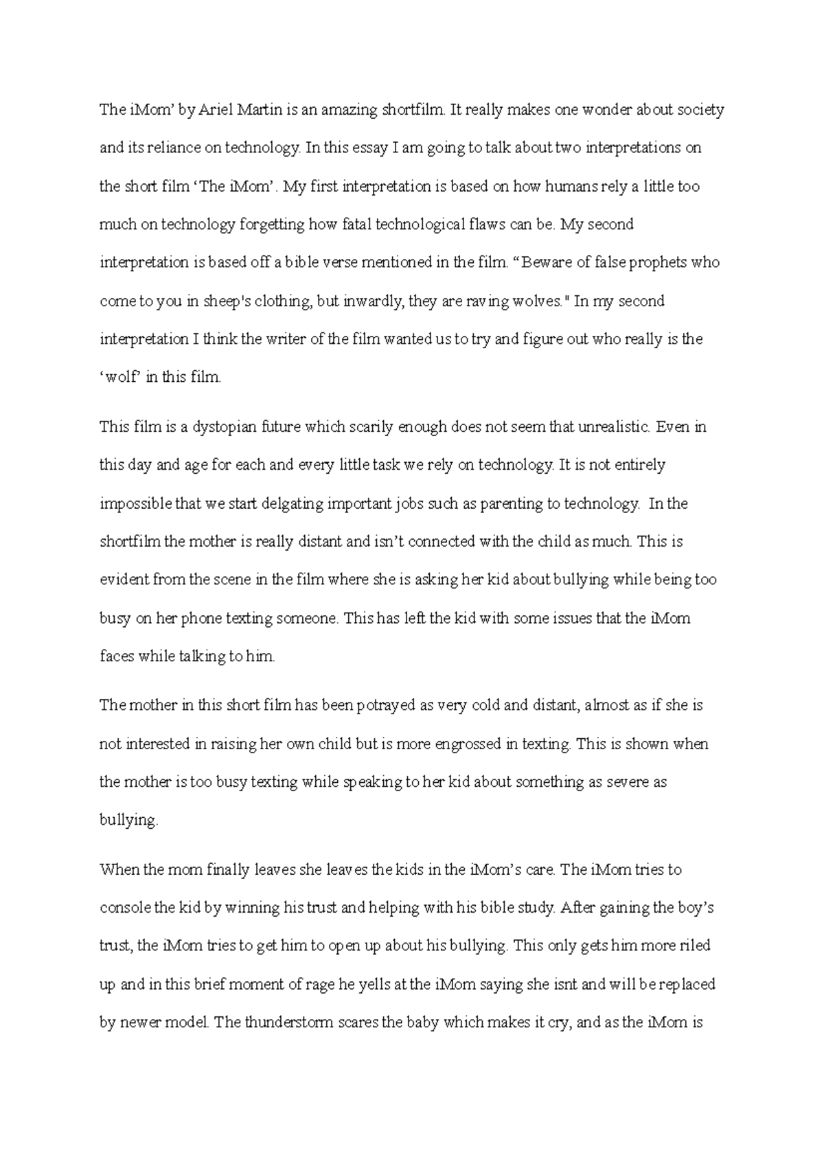 The i Mom - Final Draft - The iMom’ by Ariel Martin is an amazing ...