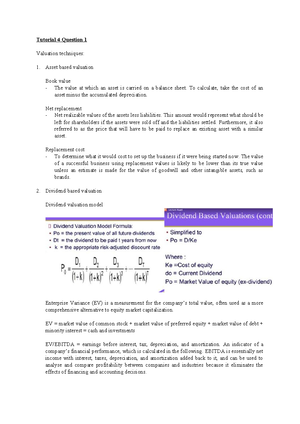 Tutorial 5 - Tutorial 5 Question 1 Earnings for the following year ...
