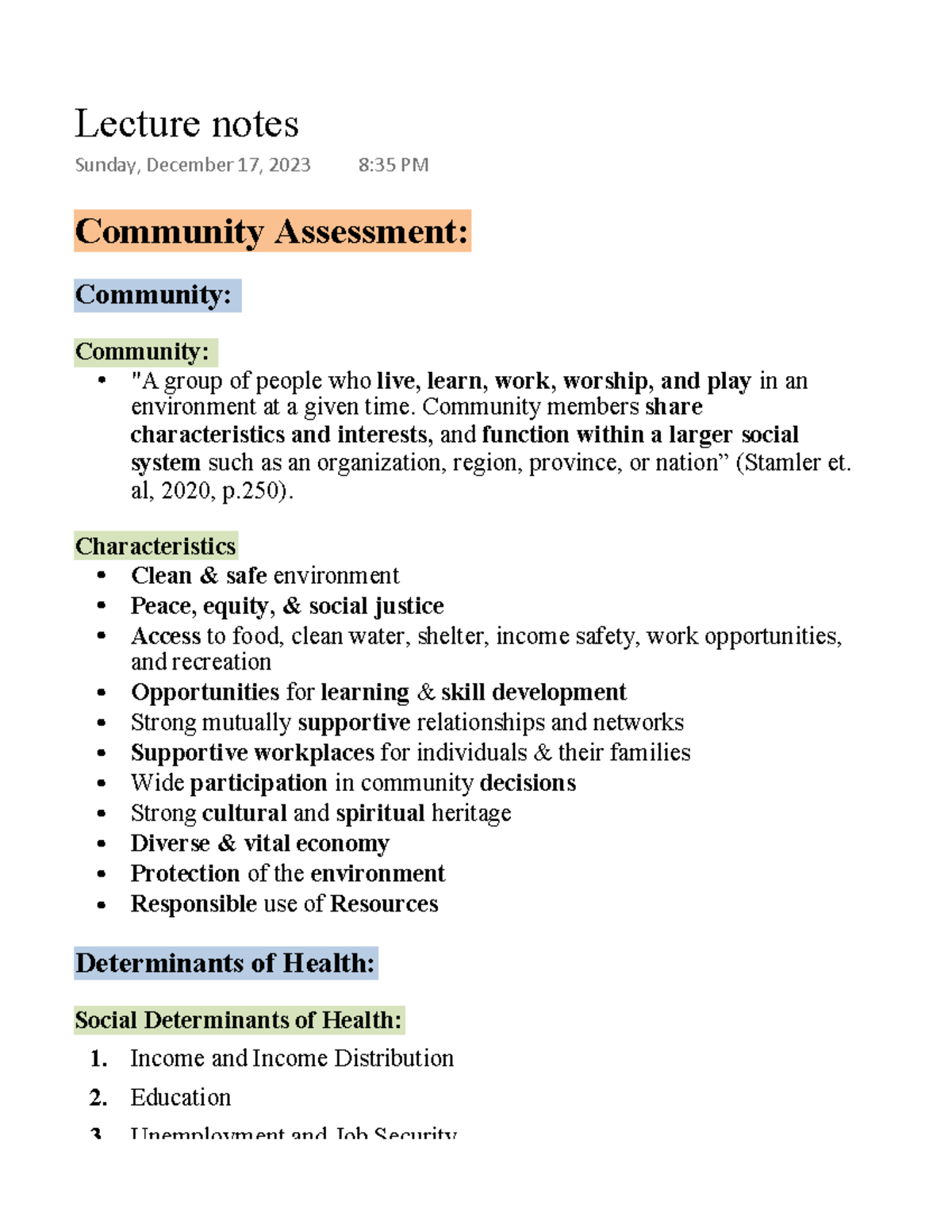 1220-WK2; Community Assessment - Community Assessment: Community ...