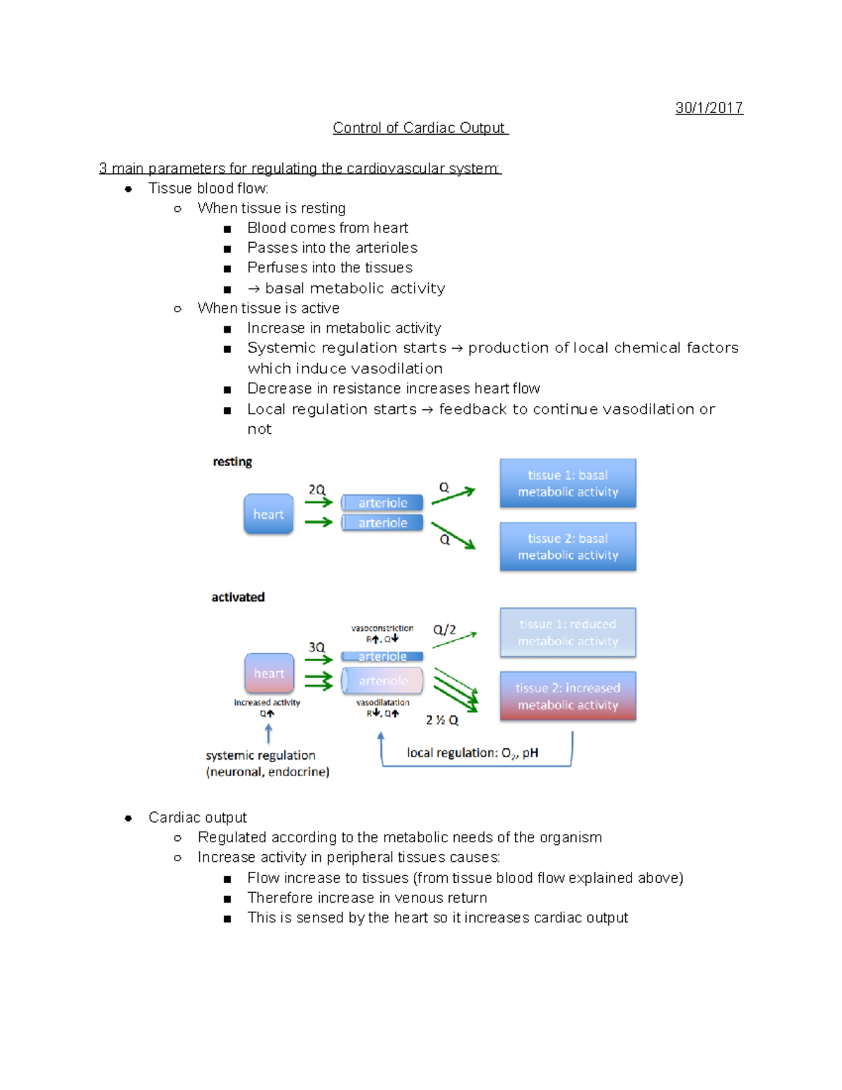 8. Control of Cardiac Output - 30/1/ Control of Cardiac Output 3 main ...