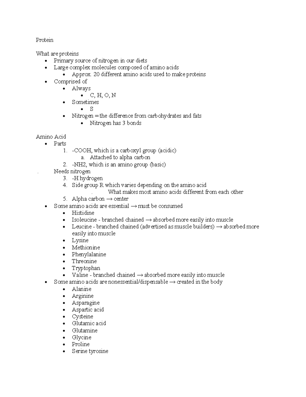 KINE3250 Lecture 10 - Protein - Protein What are proteins • Primary ...