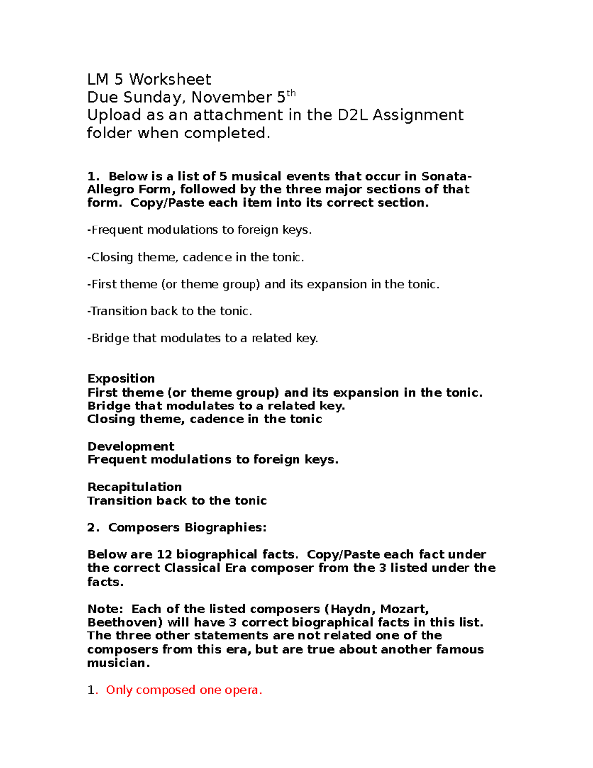 LM 5 worksheet - sheet - LM 5 Worksheet Due Sunday, November 5 th ...