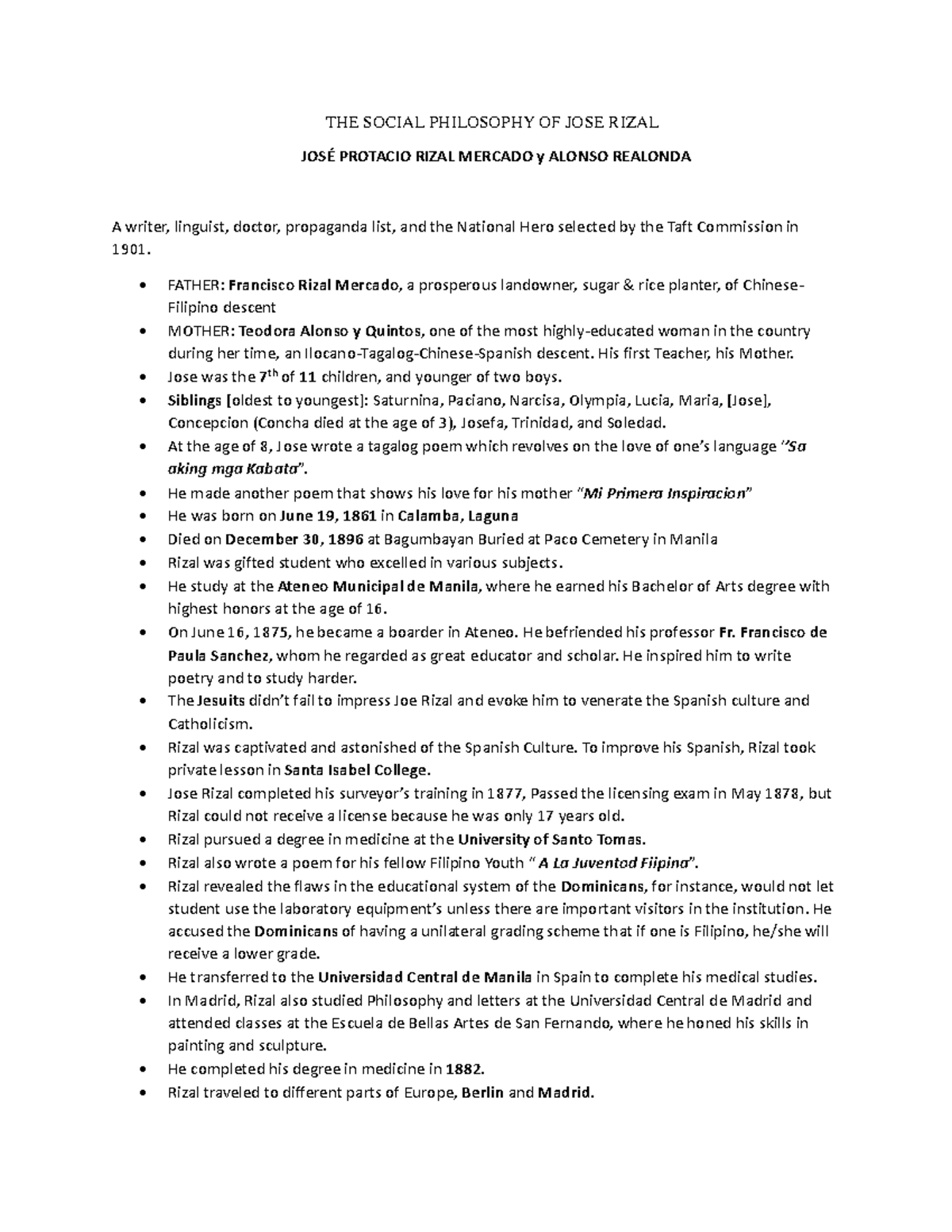 THE Social Philosophy OF JOSE Rizal - THE SOCIAL PHILOSOPHY OF JOSE ...