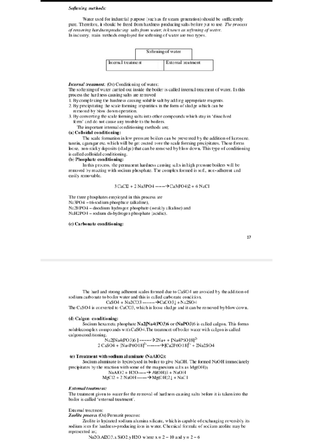 Softening method - Chemistry - Computer Science & Engineering - Studocu