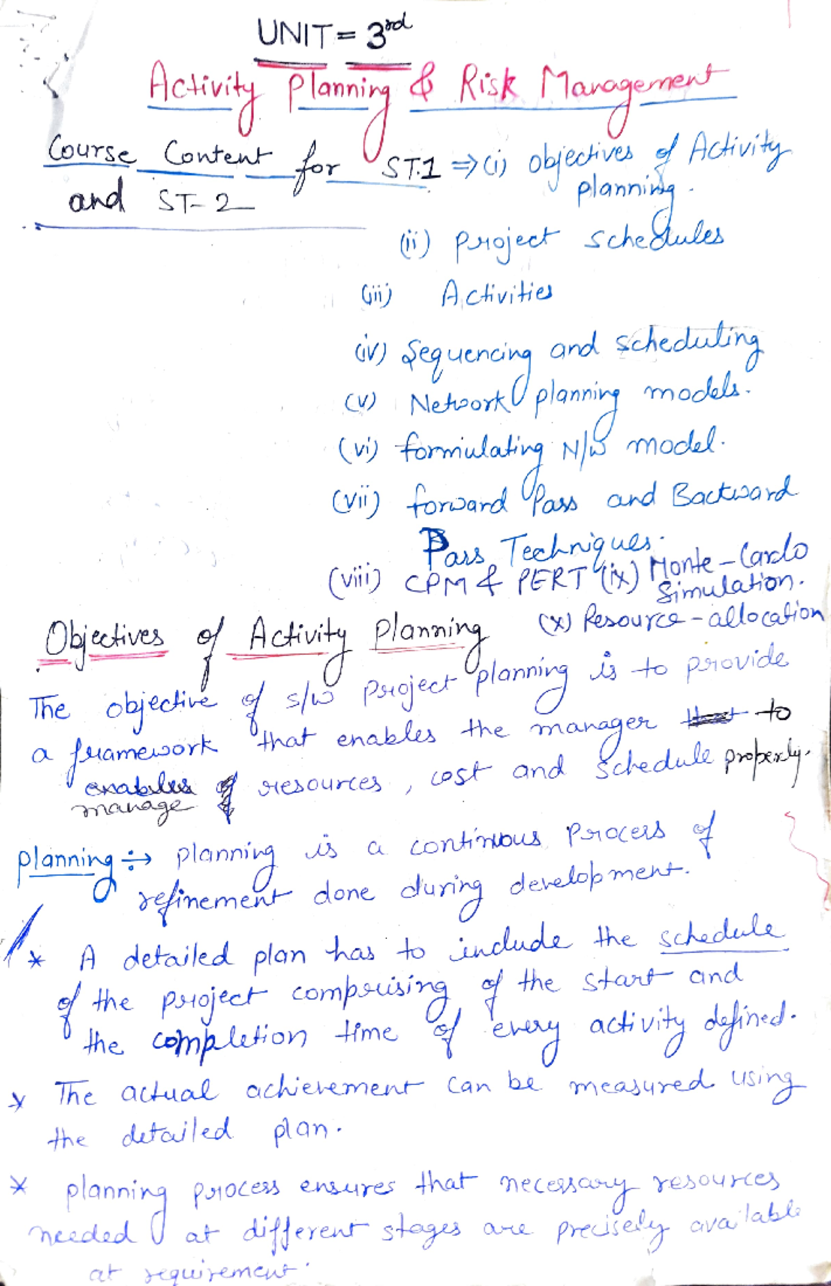 UNIT 3 SPM Handwritten Notes - B.tech - Studocu