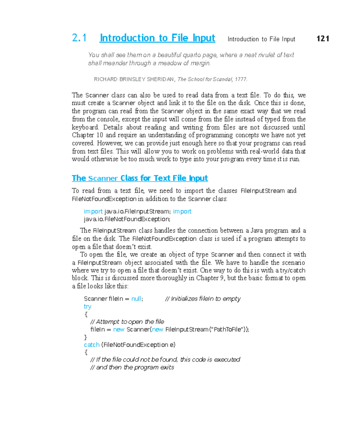 Introduction to File Input - RICHARD BRINSLEY SHERIDAN, The School for Scandal, 1777. The ...