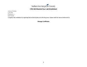 CYB 260 Module Four Worksheet Joshua Crowley - Law Briefly describe the ...