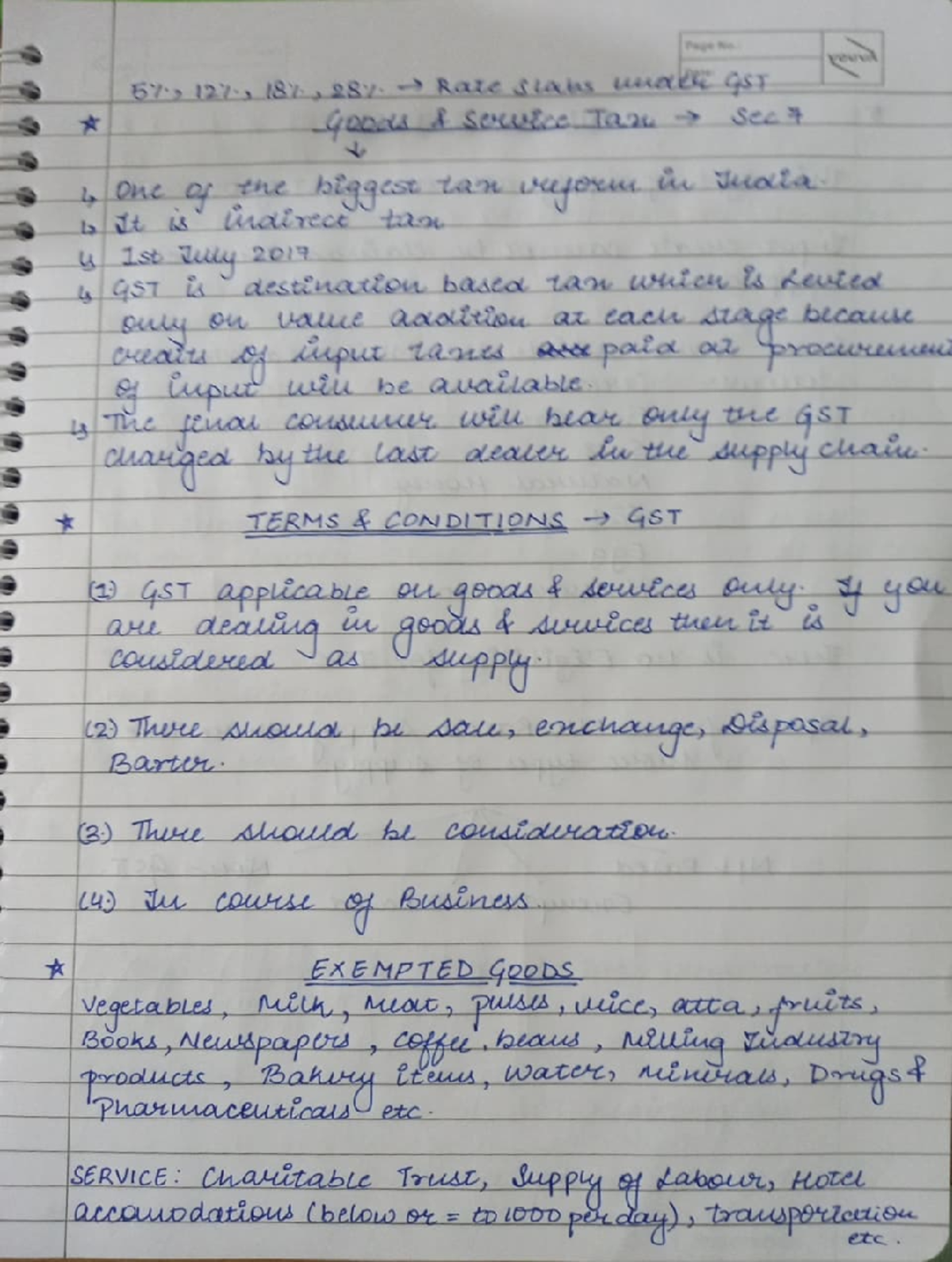 GST notes - xgxh - 1st ly 2019 &cpe ie be auailable BarttH TERMS ...