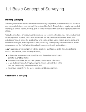 Surveying - notes - 1 Types of Surveying PLANE AND GEODETIC SURVEYING ...