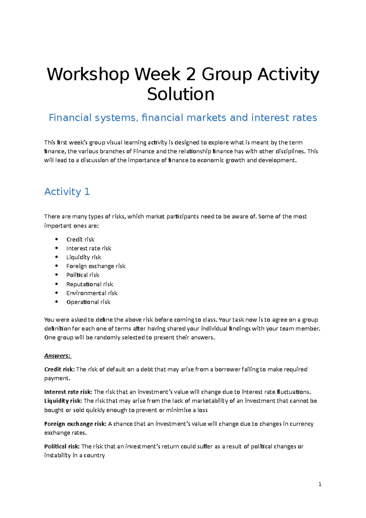 Workshop Week 2 Group Activity sol - Workshop Week 2 Group Activity ...