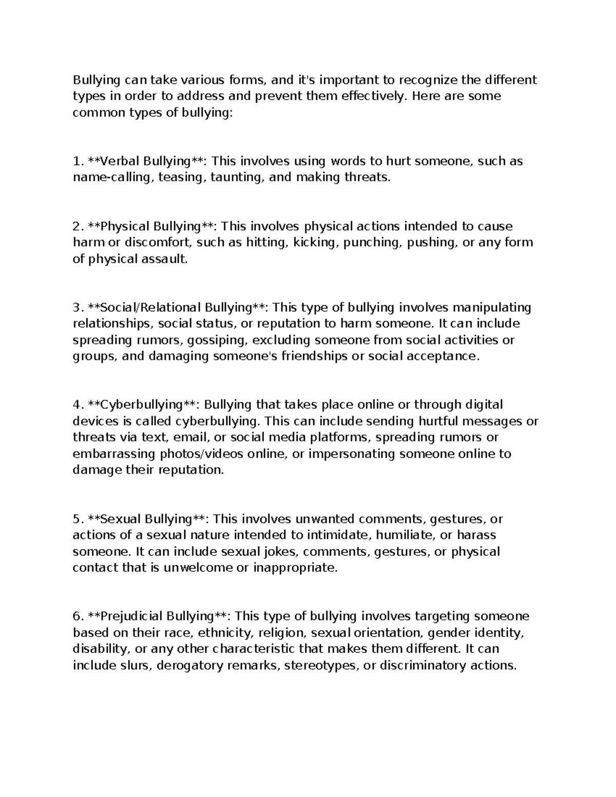 Bullying can take various forms - Here are some common types of ...