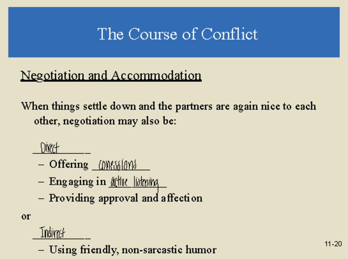Conflict Students 3 - 11- ####### Negotiation and Accommodation When ...