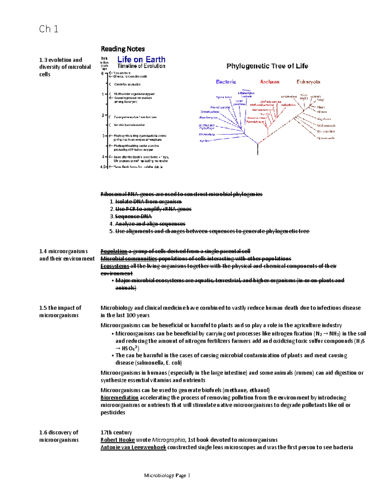 Microbiology Ch1 - Summary Brock Biology of Microorganisms - Ch 1 ...