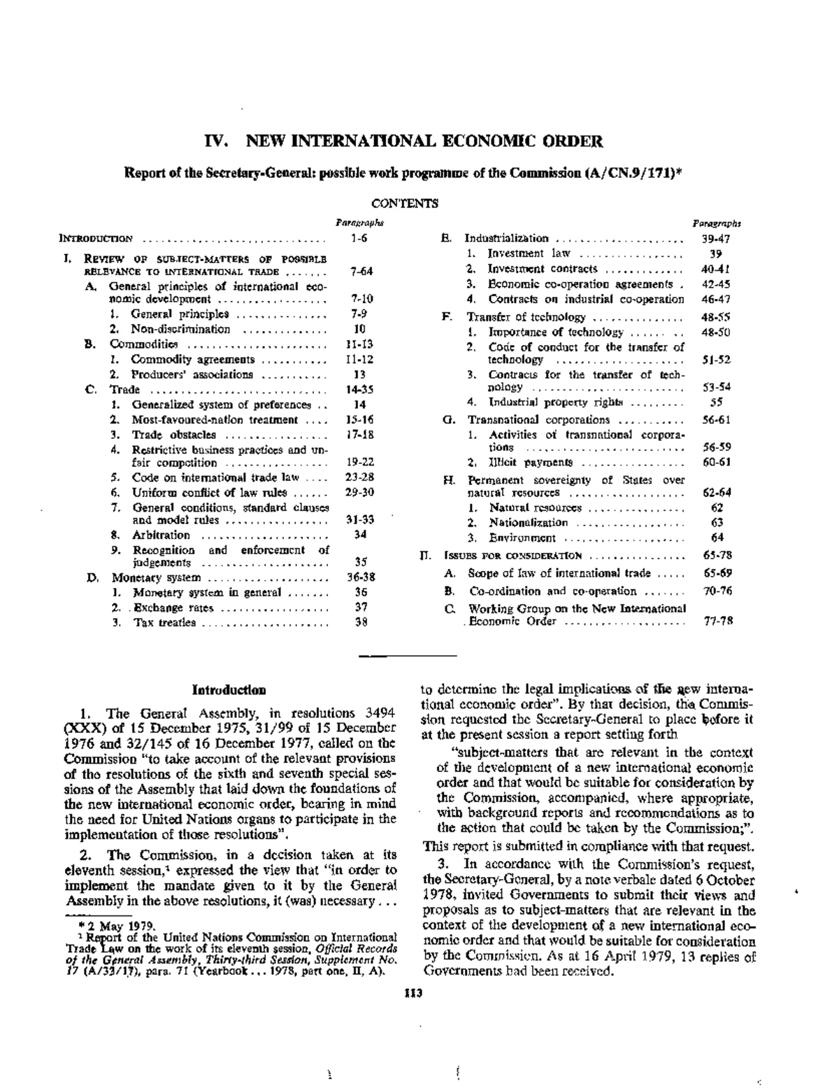 Subjects of IEL - The New International Economic Order (NIEO) was a ...