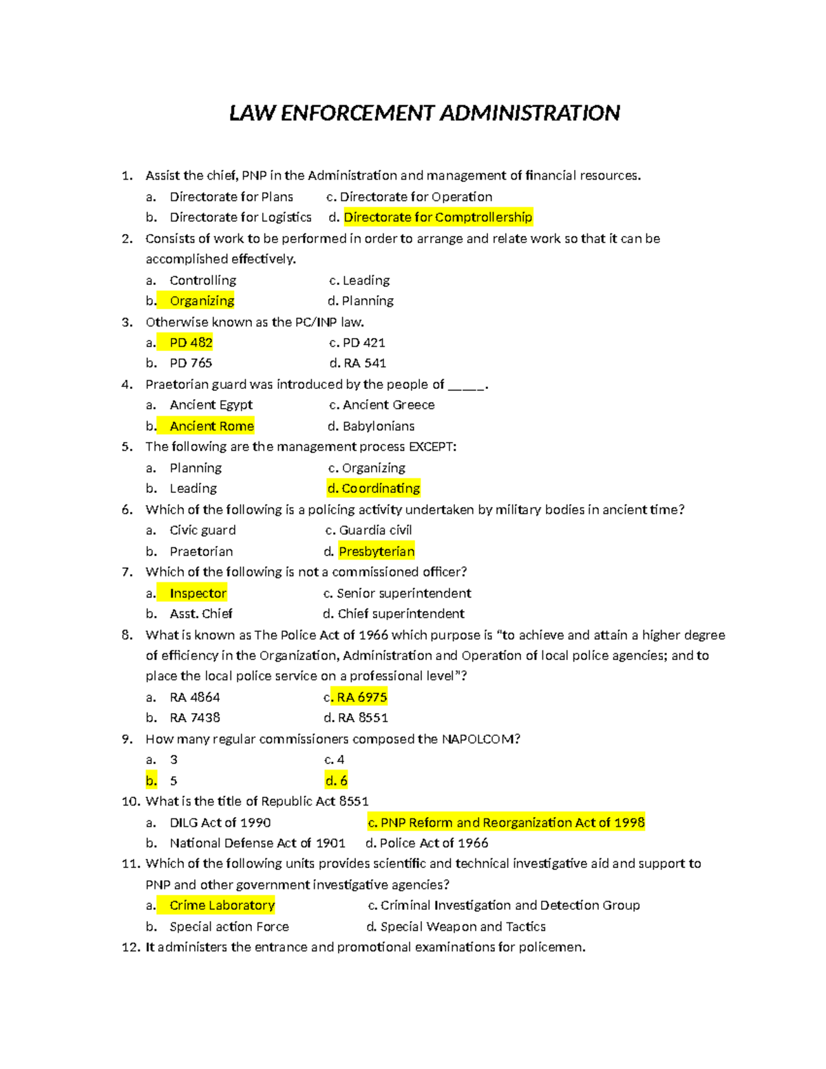LAW- Enforcement- Administration - LAW ENFORCEMENT ADMINISTRATION ...