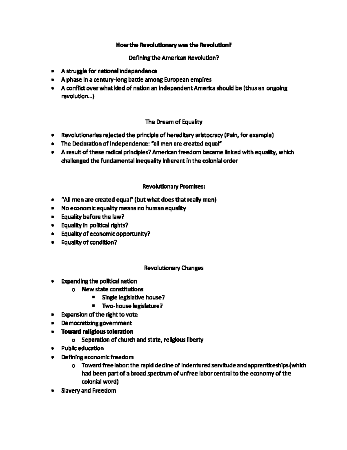 History notes 2 - HIST-1218 - Studocu