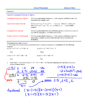 3 Lecture Notes R.5 Obj 2, 3, 5 Solutions N - Solving Equations by ...