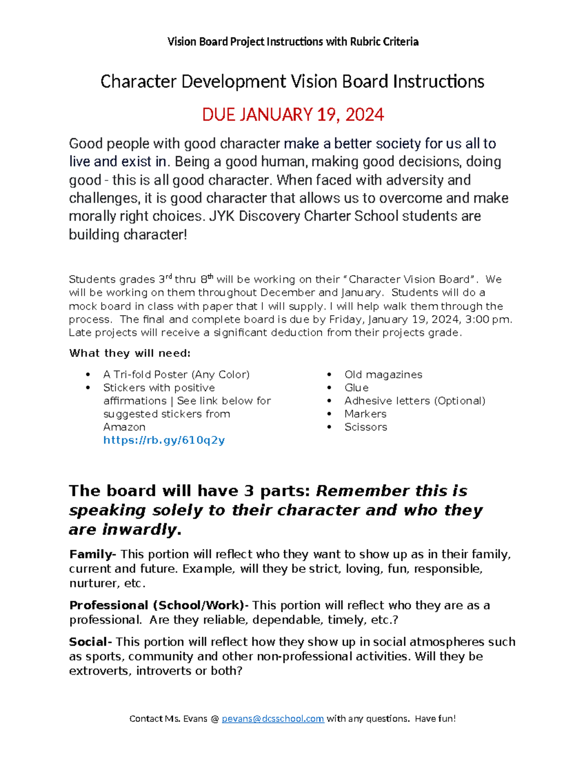 CD Vision Board Project DUE January 2024 - Vision Board Project ...