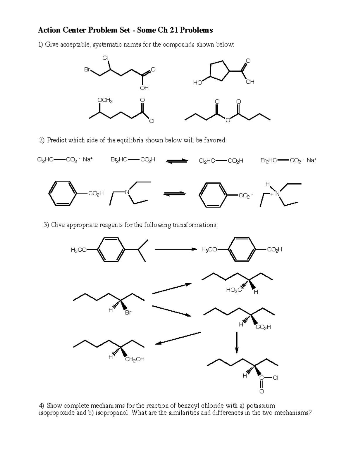Act Ctr Prob Set 9 - CHEM 3153 Organic Chemistry: Biological Emphasis ...