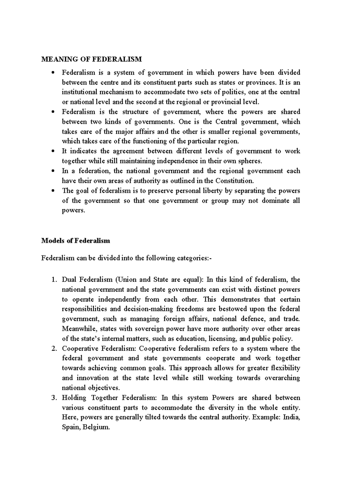What is Federalism - MEANING, CONCEPT ,CASE LAWS - MEANING OF ...