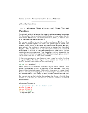 (Module 10) Pearson Revel C++ 15.1 - What is Inheritance - Table of Contents | Previous Section ...
