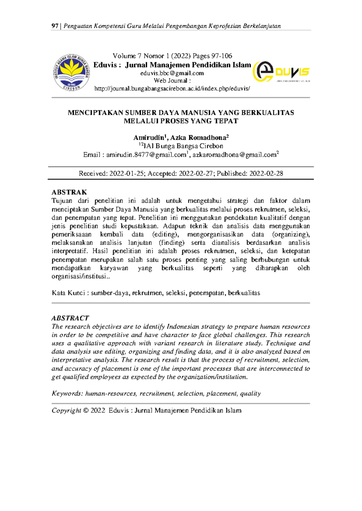 663 28 3160 1 10 20220301 - Volume 7 Nomor 1 (2022) Pages 97- Eduvis : Jurnal Manajemen ...