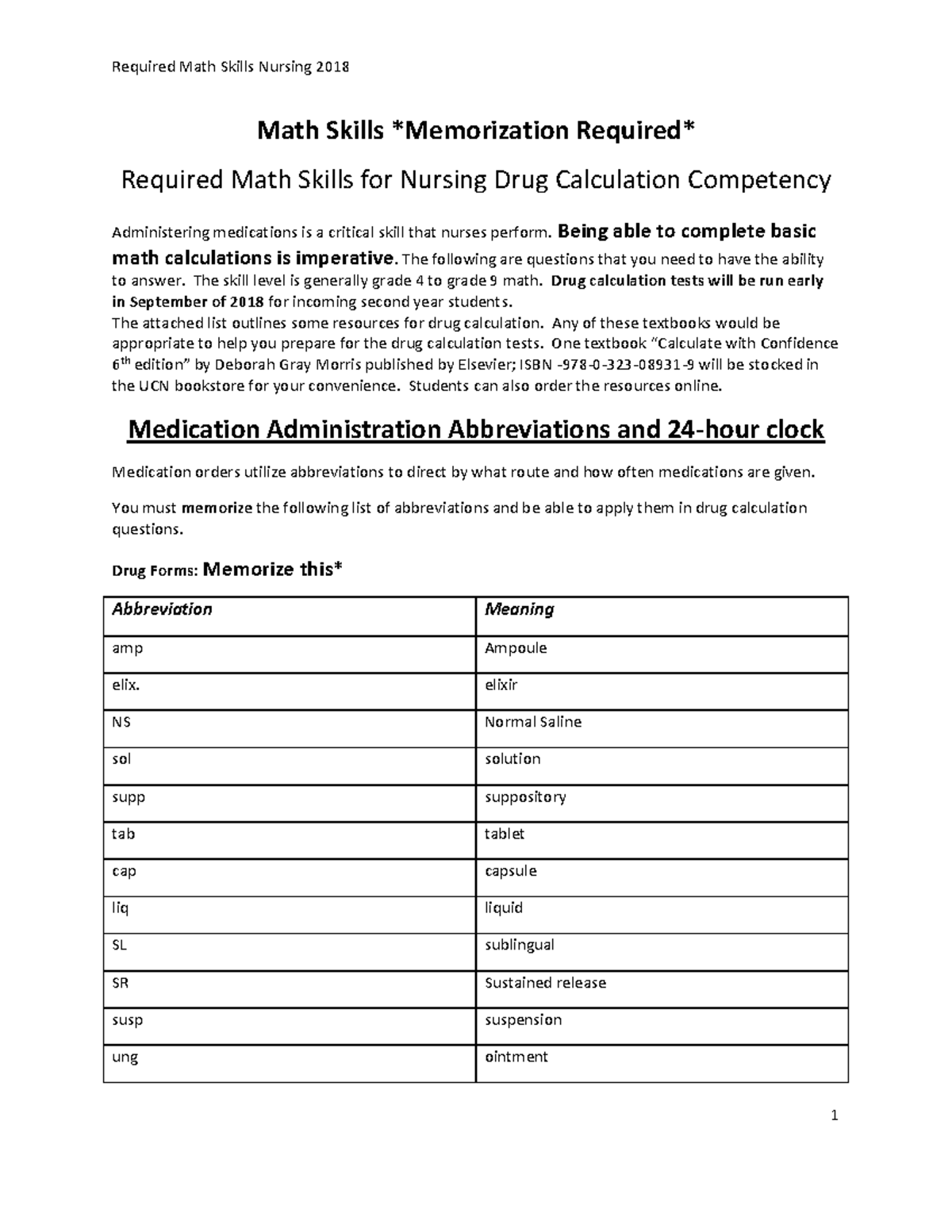 Math review - Consists of material needed to memorize for the Math test ...