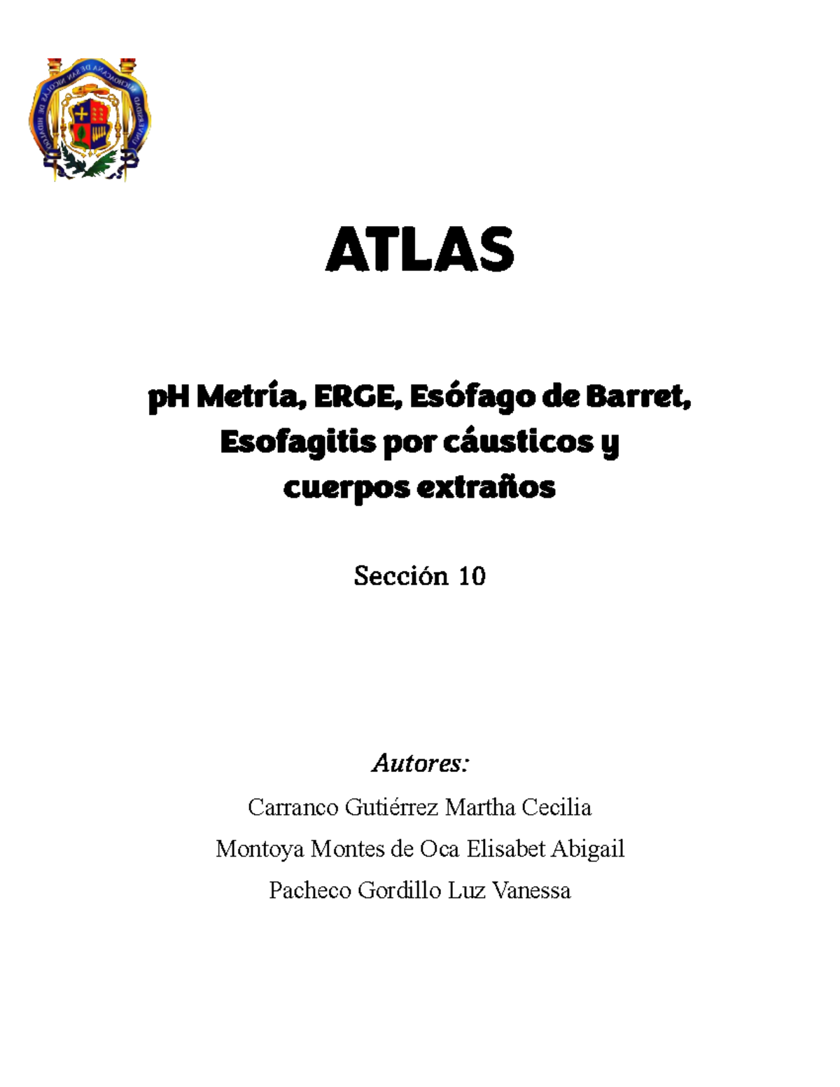 Atlas Tema 04 - ATLAS pH Metría, ERGE, Esófago de Barret, Esofagitis ...