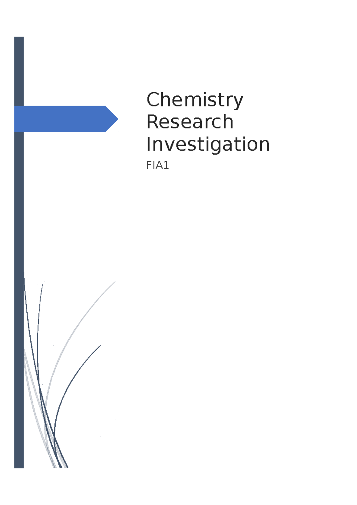 FIA1 Chemistry Draft - Chemistry Research Investigation FIA Table of ...