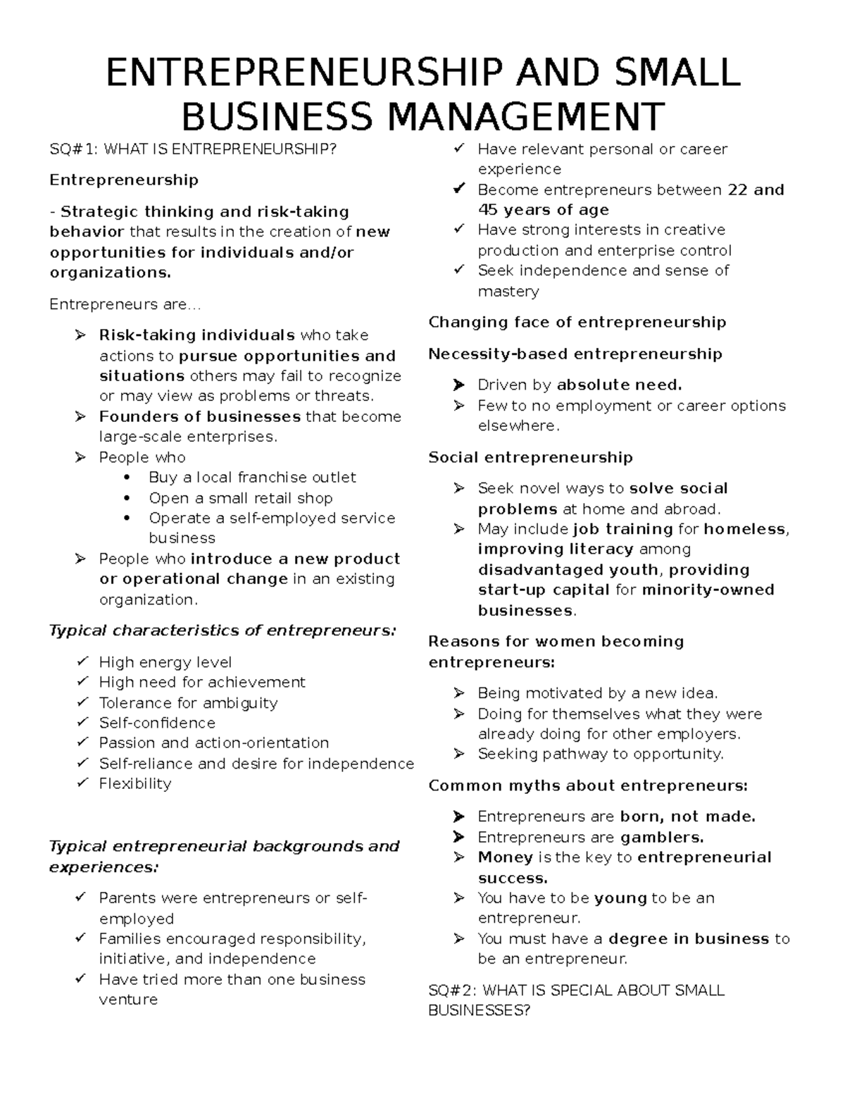BABE1-4 Entrepreneurship AND Small Business Management ...