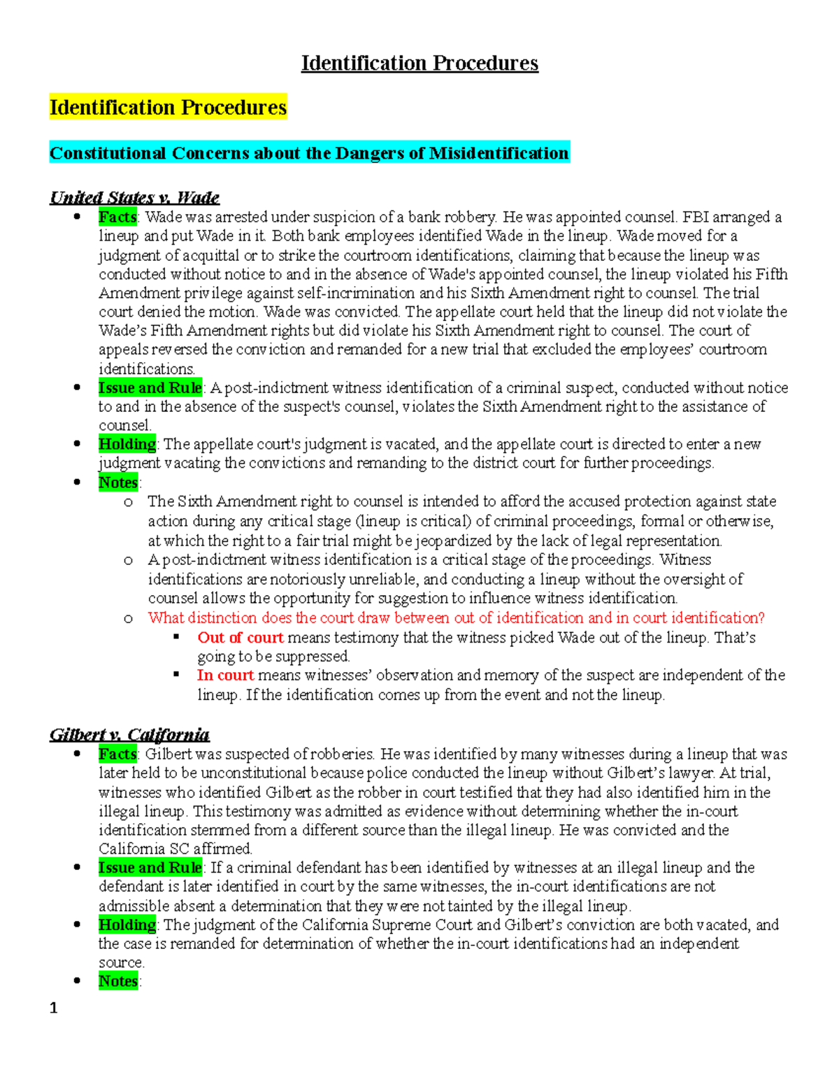 Identification Procedures - Identification Procedures Identification ...