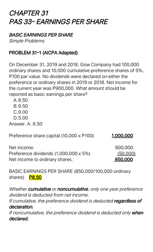 Auditing problems and answers with solutions - Computation of Cash ...
