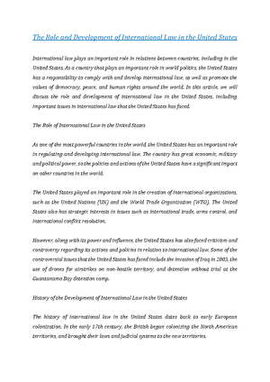 Summaries_001_The History Of International Law In The World - The ...