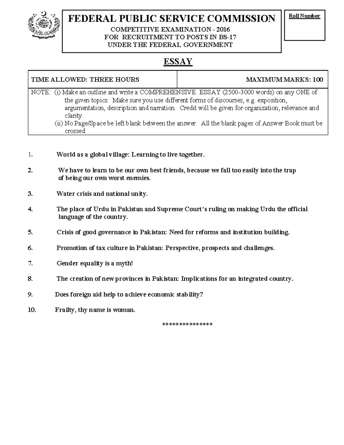 01- css-Authentic - Essay-Paper-2016 - Basic English Writing - UCP ...