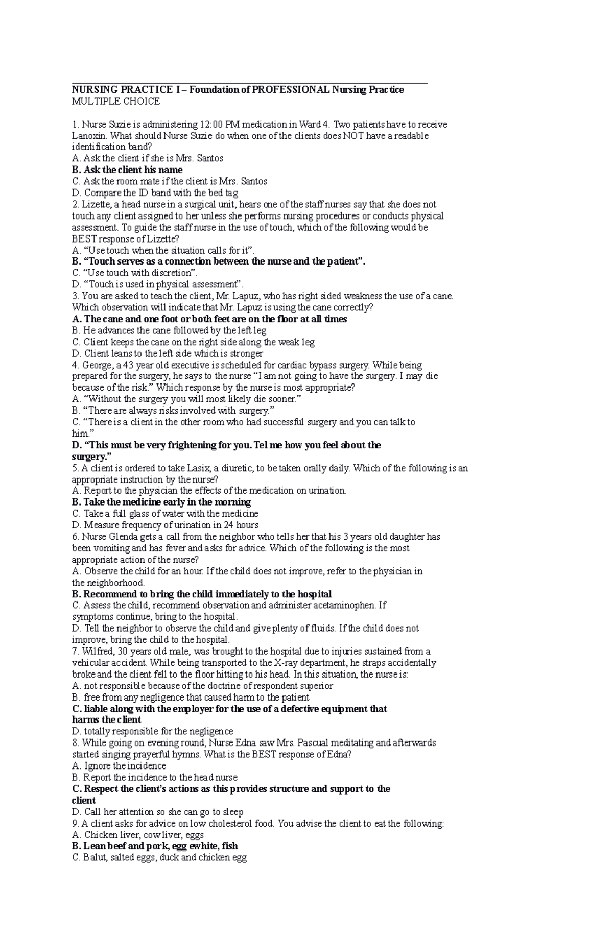 Reviewer’s on NLE EXAM