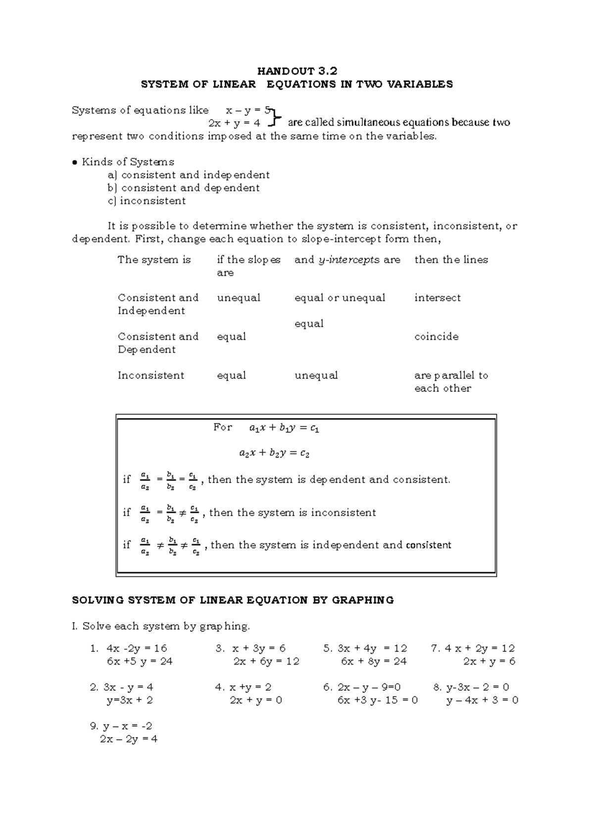 Handout-3.2- Kinds- System-OF- Linear- Equation 3 - HANDOUT 3. 2 SYSTEM ...
