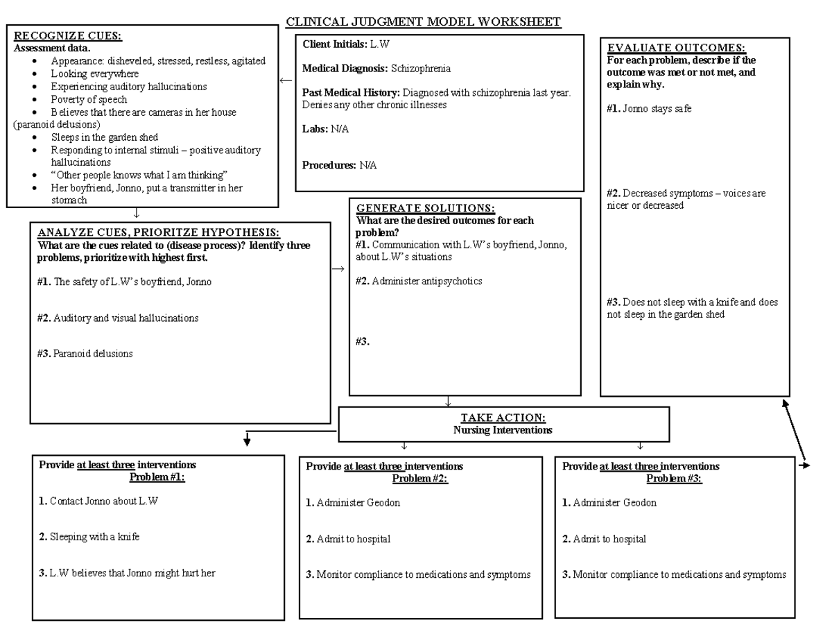 CJMM Lisa Williams - schizophrenia CJMM - CLINICAL JUDGMENT MODEL ...