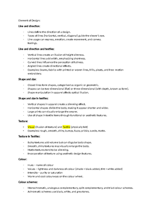 Preliminary Textiles AND Design Study Notes - what is design ...