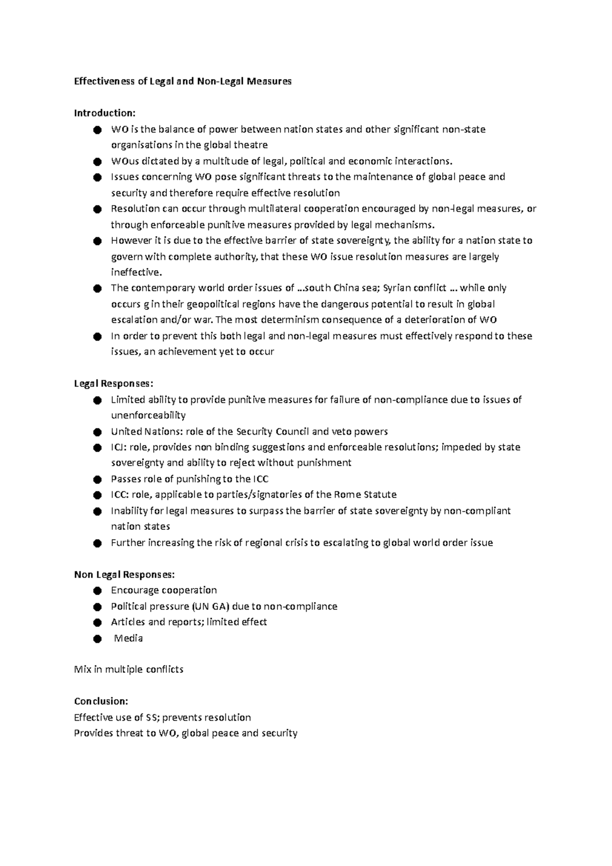 Extended Response Samples - Effectiveness of Legal and Non-Legal ...
