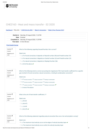 Quiz 1 - / Dashboard / My units / CHE2164_S1_2020/ Week 1 (Malaysia ...