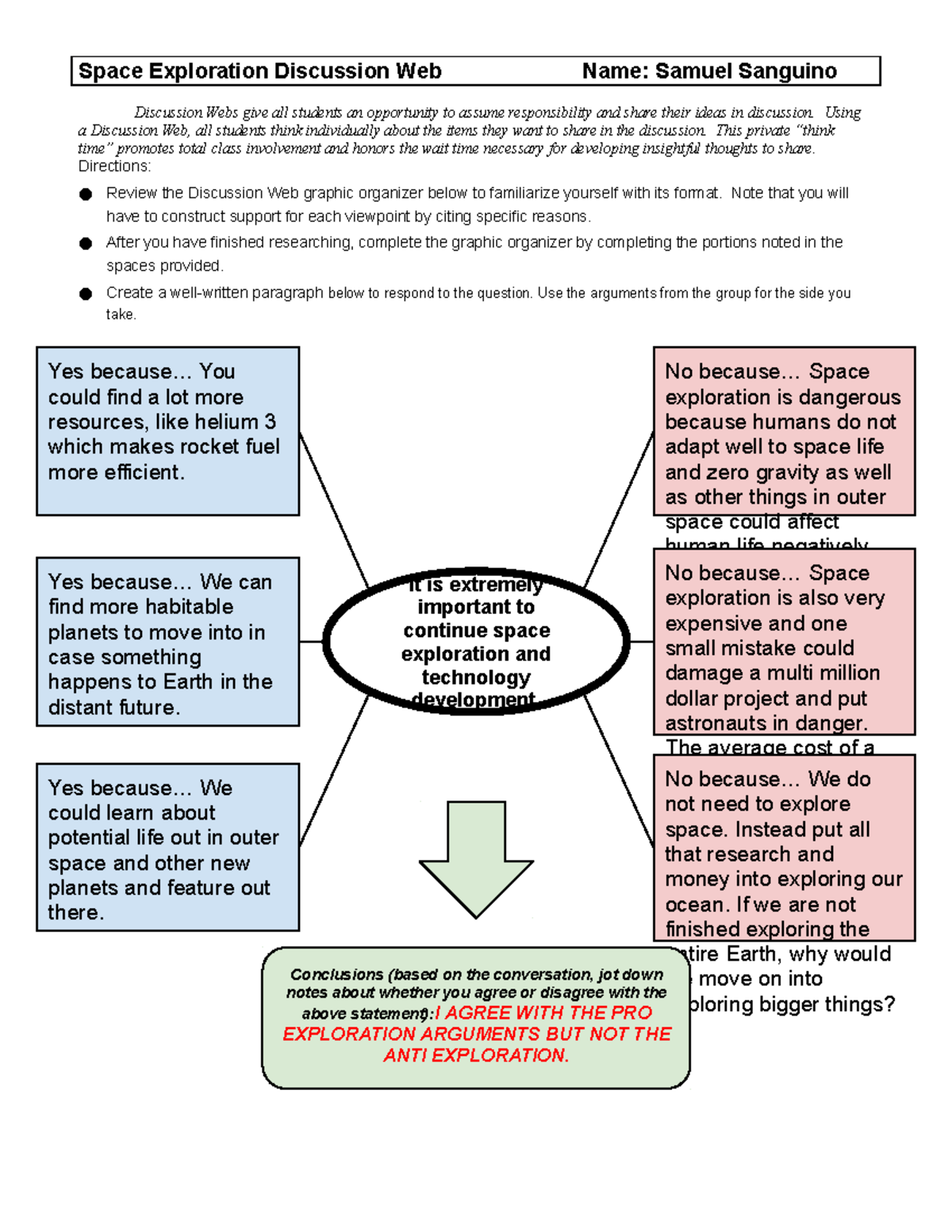 Space Exploration Discussion Web - Hoffman - Space Exploration ...