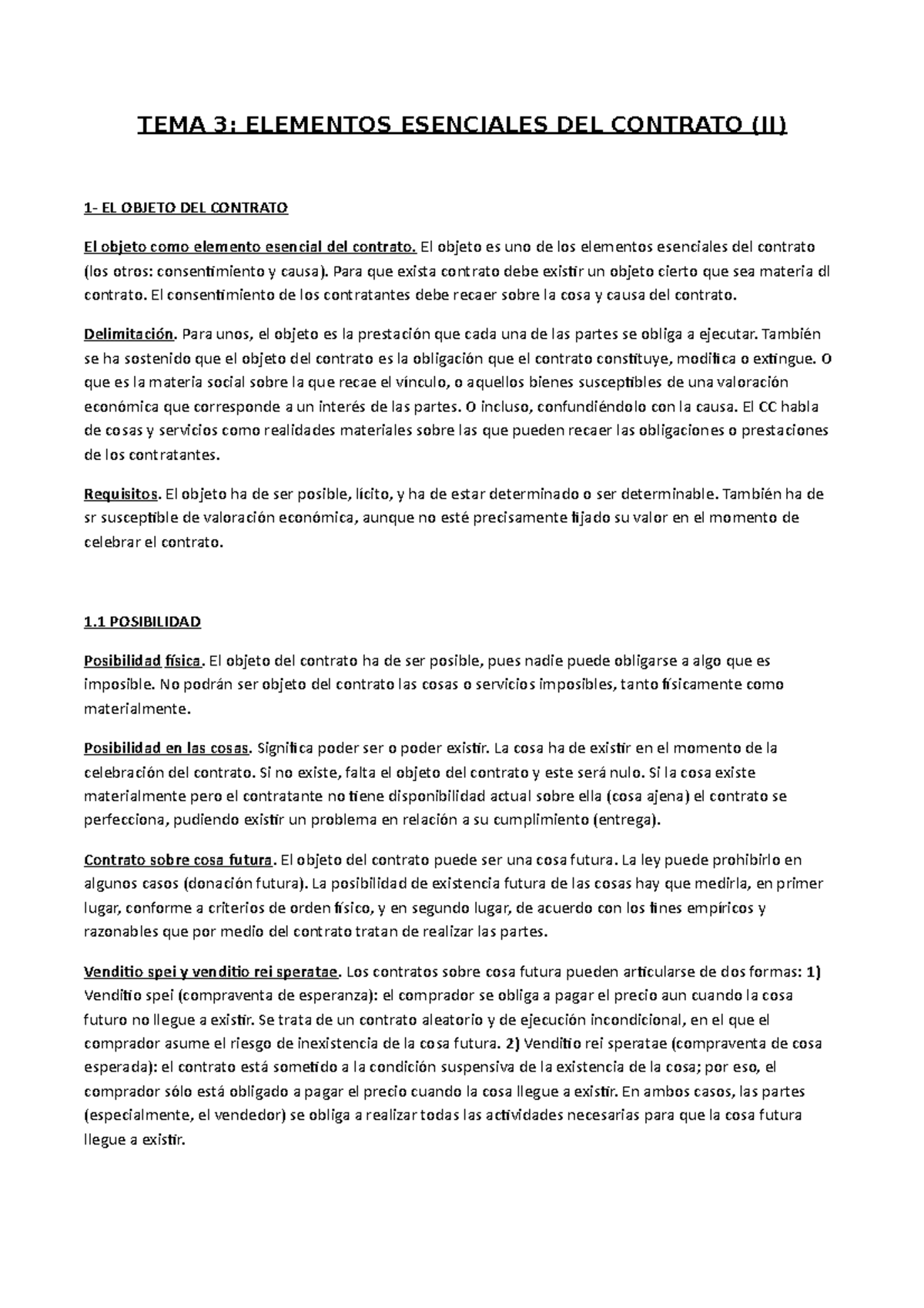 TEMA 3. Elementos Esenciales DEL Contrato (II) - TEMA 3: ELEMENTOS ...