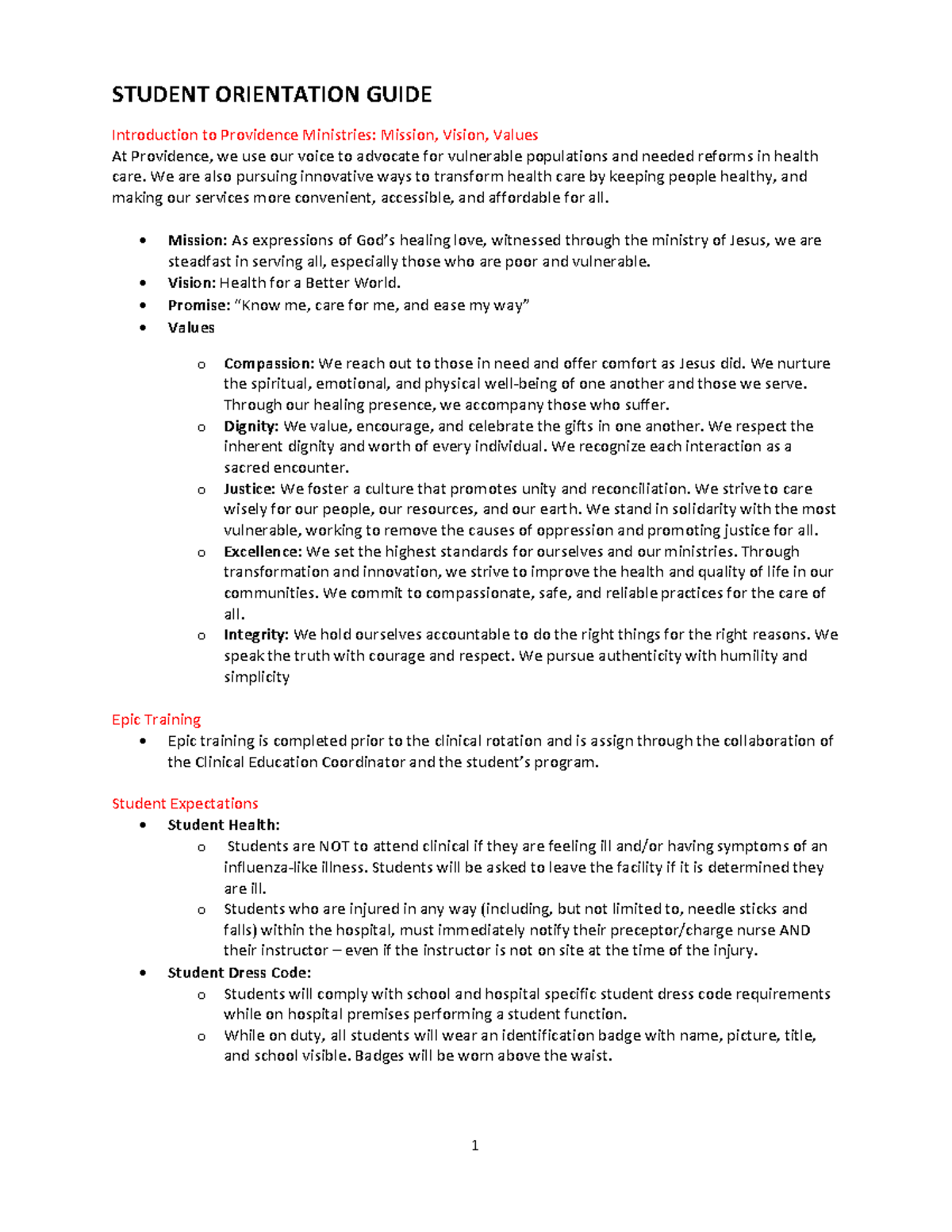 Providence-orientation-manual - STUDENT ORIENTATION GUIDE Introduction ...