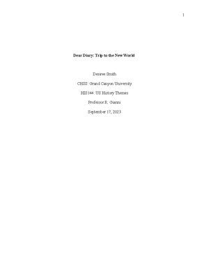 HIS-144 week 5 assignment - Name: Desiree Smith___________ HIS-144 ...