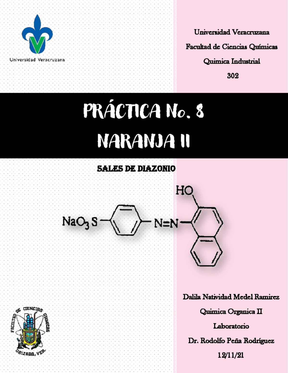 Pre-laboratorio 8 Obtencion de Naranja II por Sales de diazonio ...