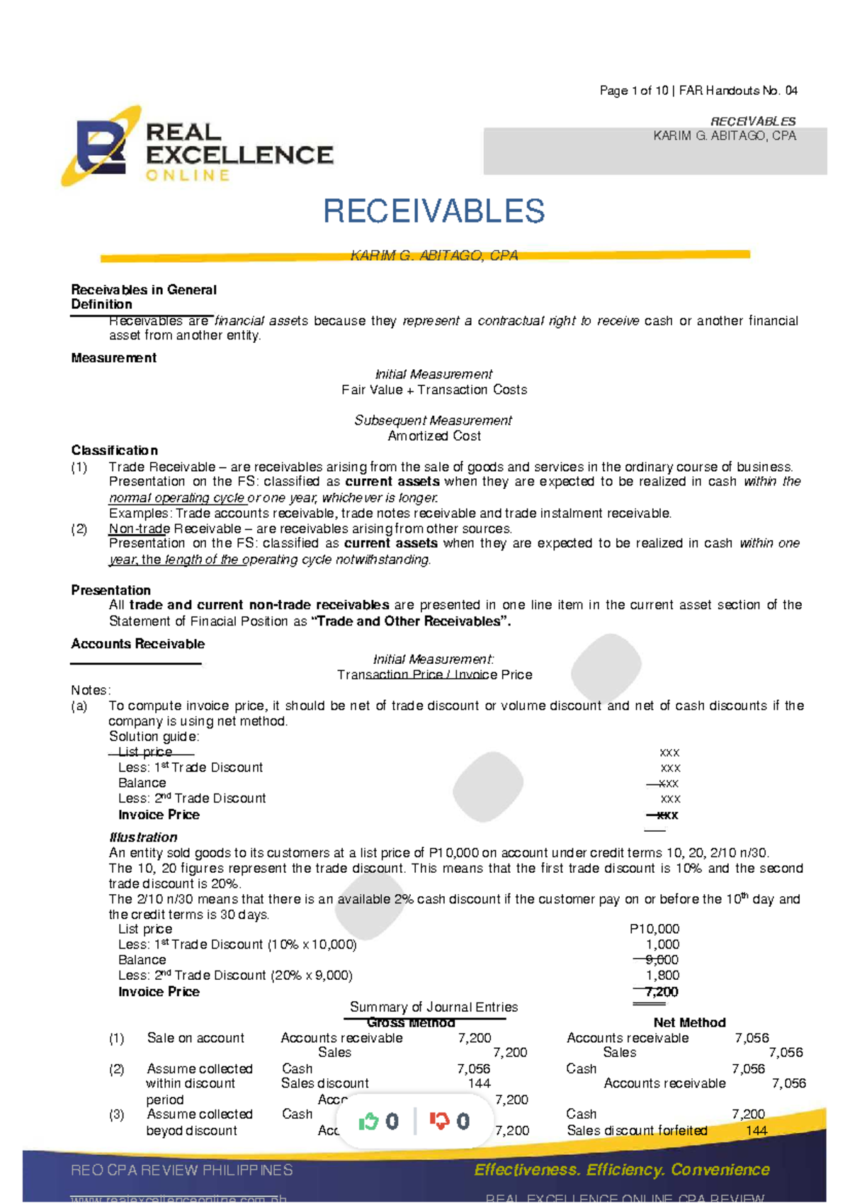 Far-04-receivables compress - Page 1 of 10 | FAR Handouts No. 04 ...